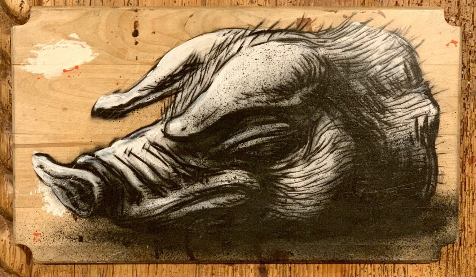 ROA Original Painting (BOAR) 2010 w/ Signature – Beverly Hills Swap Meet