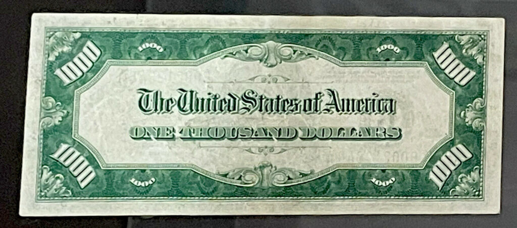 $1000 Dollar Bill, Federal Reserve Note 1934 series – Beverly Hills ...