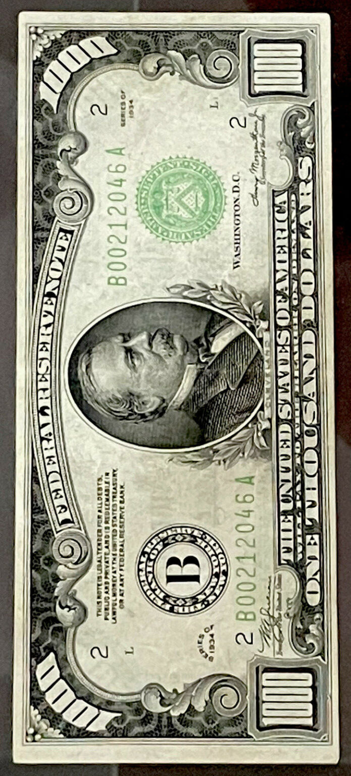 $1000 Dollar Bill, Federal Reserve Note 1934 series – Beverly Hills ...