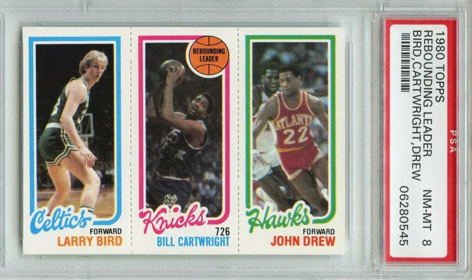 Larry Bird Rookie 1980 Topps (PSA 8) Rebounding Leader / Rookie of Year ...