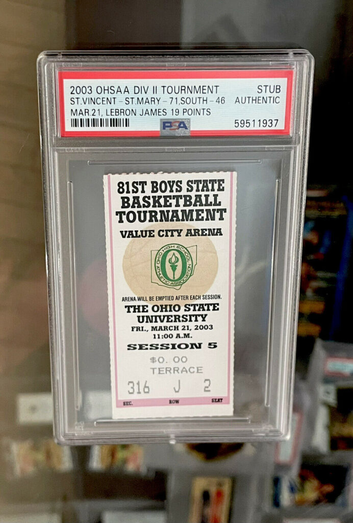 LeBron James High School 2003 (PSA) OHSAA Tournament Ticket / 1 in ...