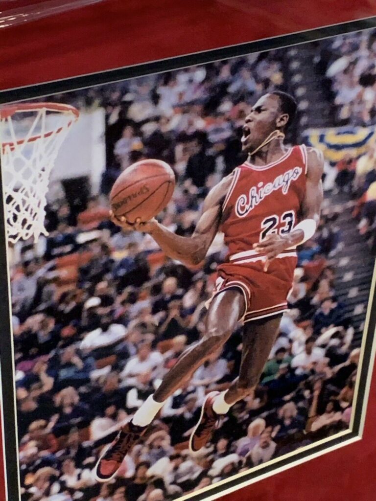 Michael Jordan Signed (Air Jordans 1’s) Upper Deck COA Custom Framed ...