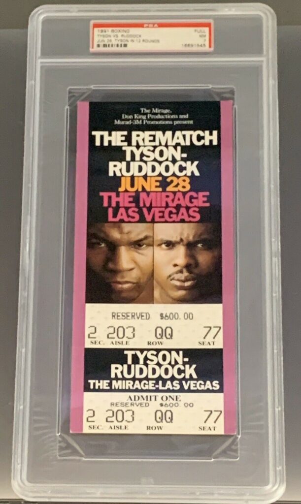 Mike Tyson vs Razor Ruddock “The Rematch” FULL Ticket (PSA) 7 NM MINT ...