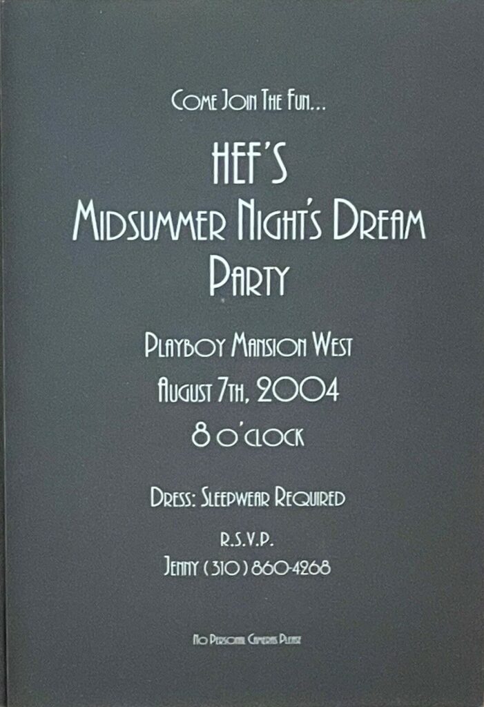 Playboy Mansion Invitation – Hugh Hefner’s Midsummer Night’s Dream ...