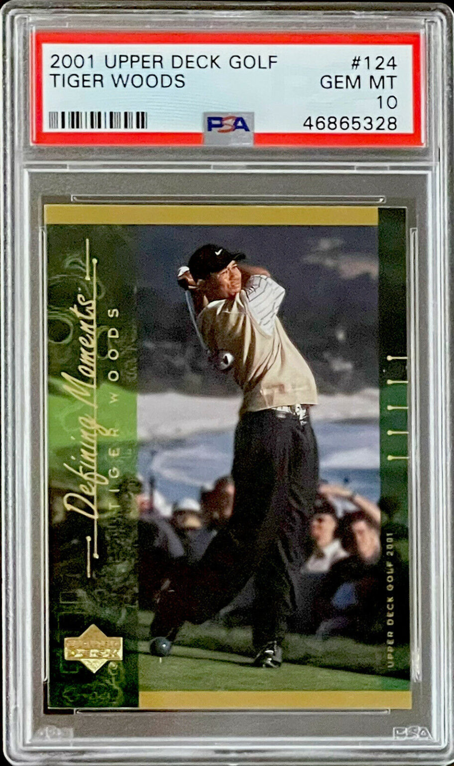 Tiger Woods Rookie (PSA 10) GEM-MINT/ 2001 Upper Deck Golf Card – Beverly Hills Swap Meet