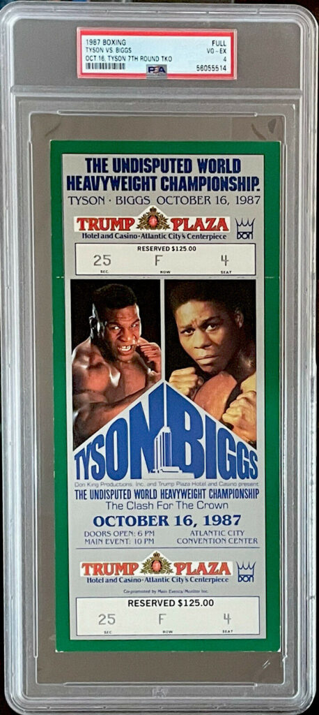 Mike Tyson vs Tyrell Biggs (PSA) VG Excellent Condition Full-Ticket ...
