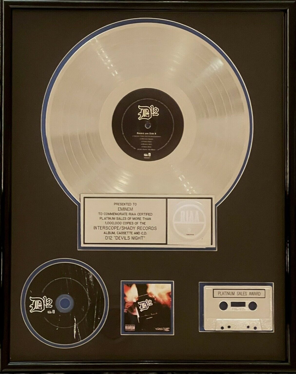 Eminem D12 / Devil’s Night RIAA Platinum Album Award Presented to ...