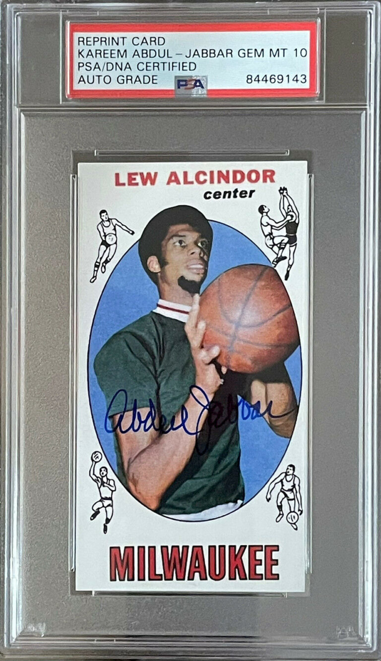 Lew Alcindor Rookie Signed (PSA/DNA) GEM-MINT 10 & (JSA) RP 1969 ...