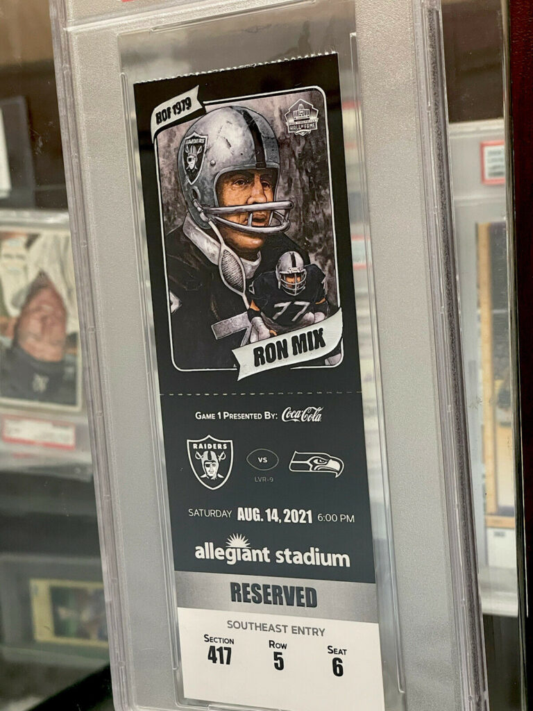 Las Vegas Raiders (PSA) 7 NM FULL-Ticket First Game w/Fans after Covid ...