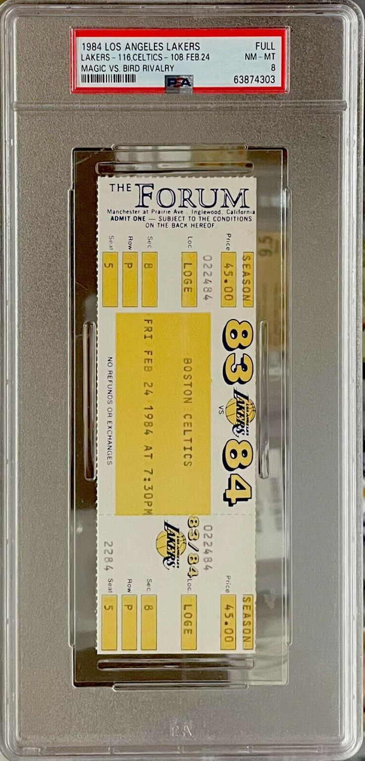Magic vs Bird Rivalry 1984 (PSA) 8 NM-MINT FULL-Ticket 1 in Population ...