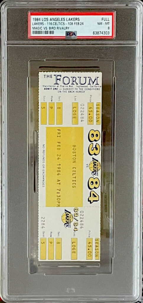 Magic vs Bird Rivalry 1984 (PSA) 8 NM-MINT FULL-Ticket 1 in Population ...