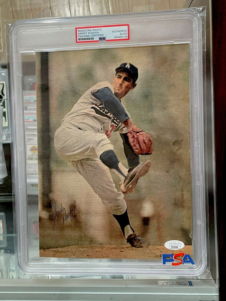 Sandy Koufax Signed (JSA) Sticker & (PSA) Authentication Encapsulated ...