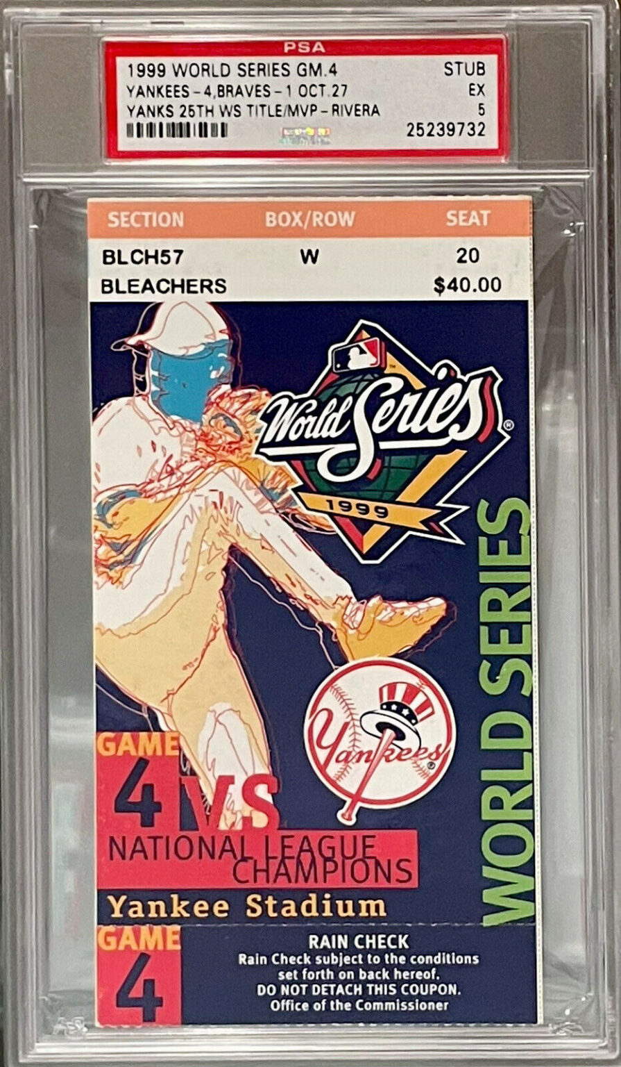 New York Yankees World Series Sweep (PSA) EX-Ticket /Clincher! Riviera ...