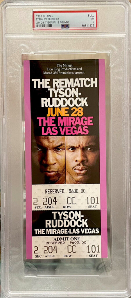 Mike Tyson vs. Donovan Ruddock II FULL-Ticket (PSA) 7 NM-MINT 1991 ...