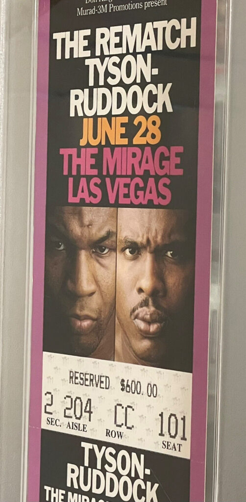 Mike Tyson vs. Donovan Ruddock II FULL-Ticket (PSA) 7 NM-MINT 1991 ...