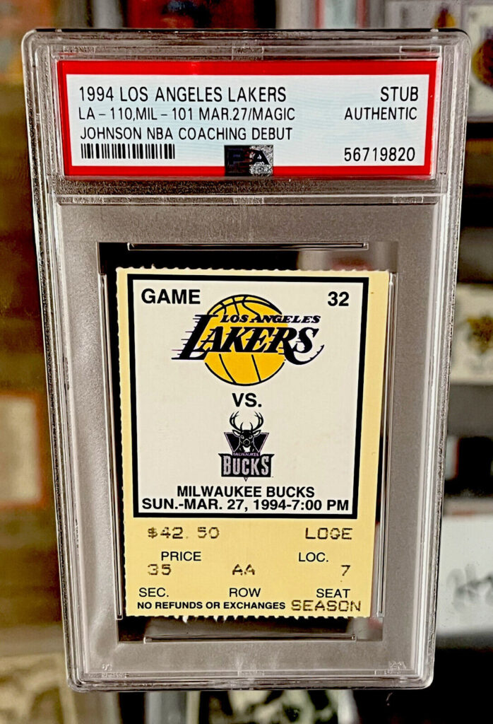 Magic Johnson Head Coaching Debut (PSA) 1994 Lakers GM#32 Ticket Only 3 ...