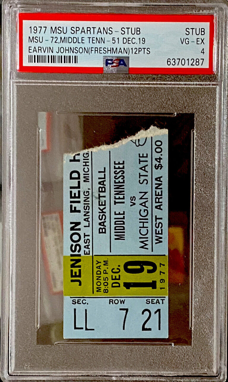 Magic Johnson Rookie Michigan State Spartans “Freshman” (PSA) 4 VG-EX ...