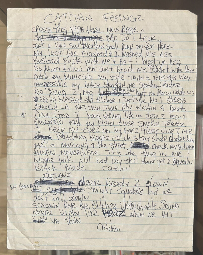 Tupac Shakur Original (Handwritten Lyrics) JSA Authenticated Song ...