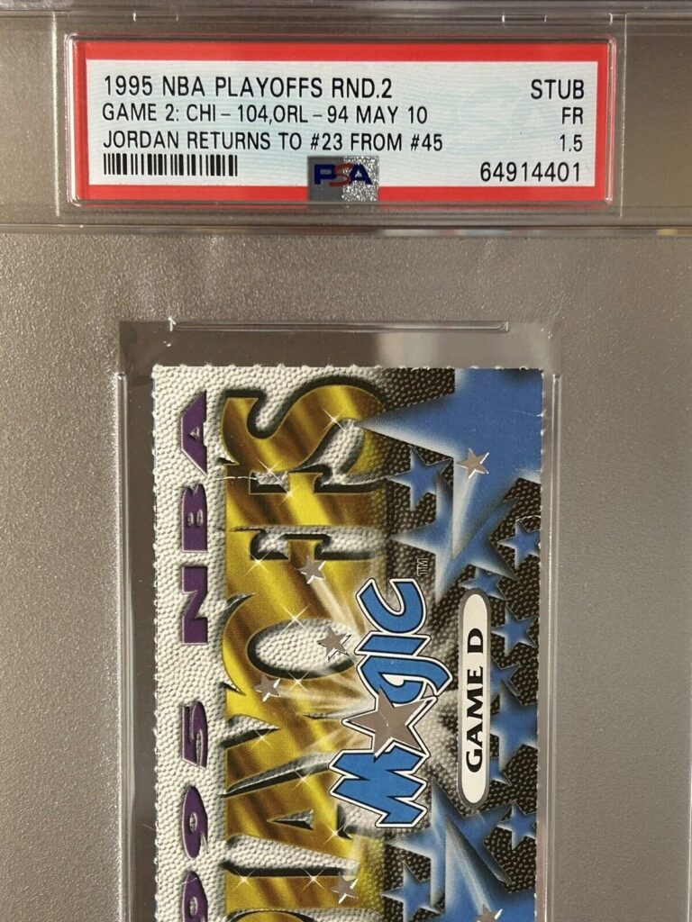 Michael Jordan Returns to #23 (PSA) 1995 Playoffs Ticket / Chicago ...