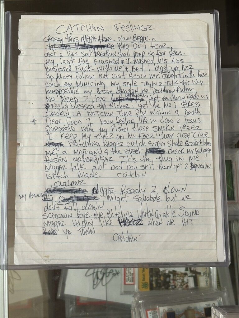 Tupac Shakur Original (Handwritten Lyrics) JSA Authenticated Song ...