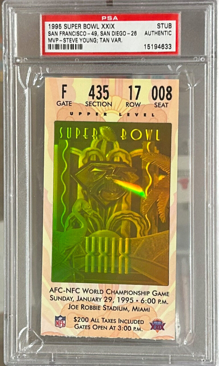 Super Bowl XXIX Ticket (PSA) 1995 San Francisco 49ers VS San Diego ...