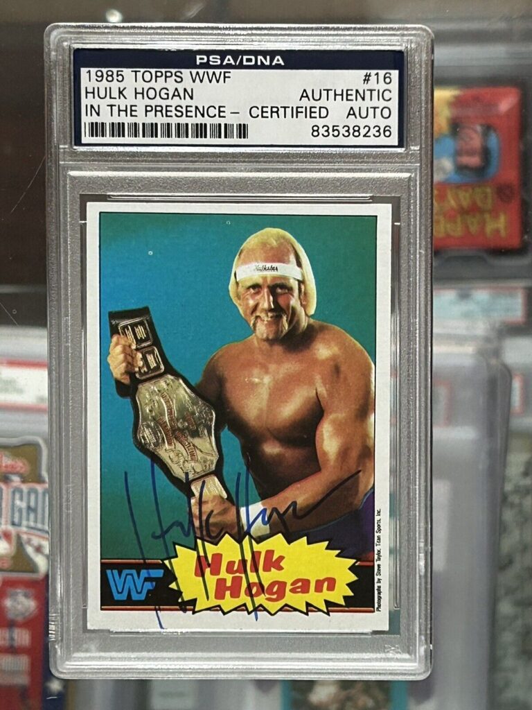 Hulk Hogan Rookie Card Signed (PSA/DNA) WWF 1985 Topps – Beverly Hills ...