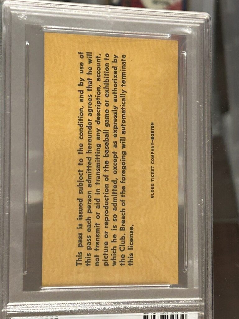 Jackie Robinson Home Run Ticket (PSA) 1 of 1 VIP Employee Pass 1951 ...