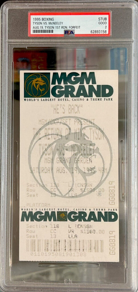 Mike Tyson Fight Ticket vs Peter McNeeley (PSA) “First Fight After Jail ...