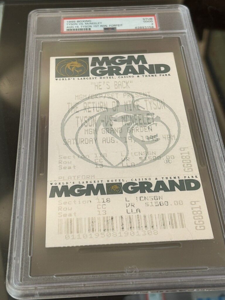 Mike Tyson Fight Ticket vs Peter McNeeley (PSA) “First Fight After Jail ...