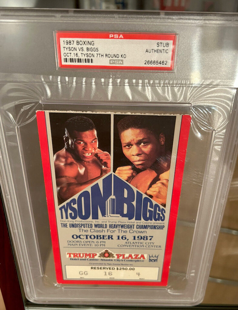 Mike Tyson vs Tyrell Biggs (PSA) Boxing Ticket “in his prime” Trump ...