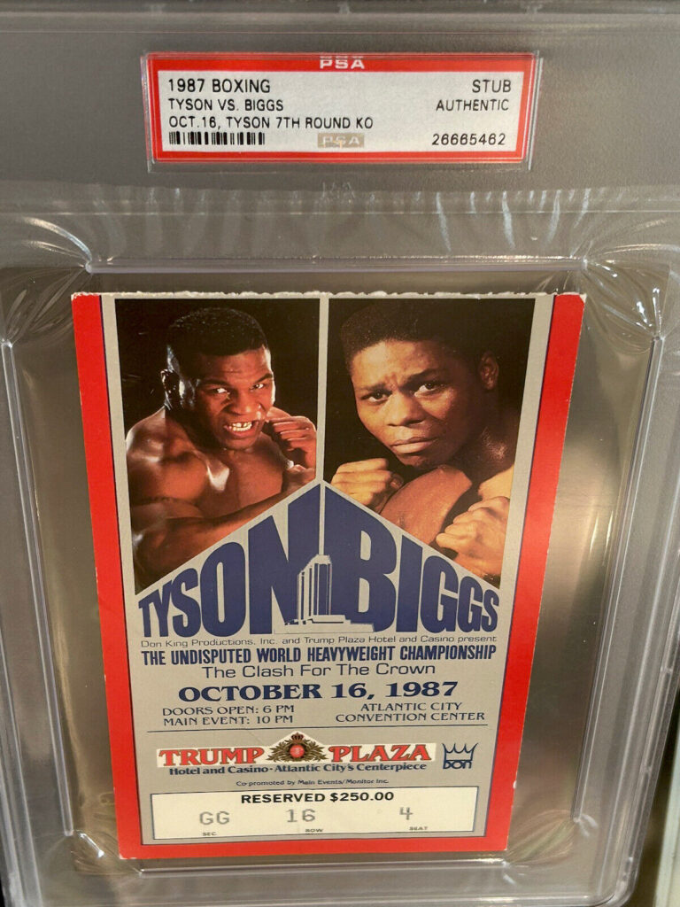 Mike Tyson vs Tyrell Biggs (PSA) Boxing Ticket “in his prime” Trump ...