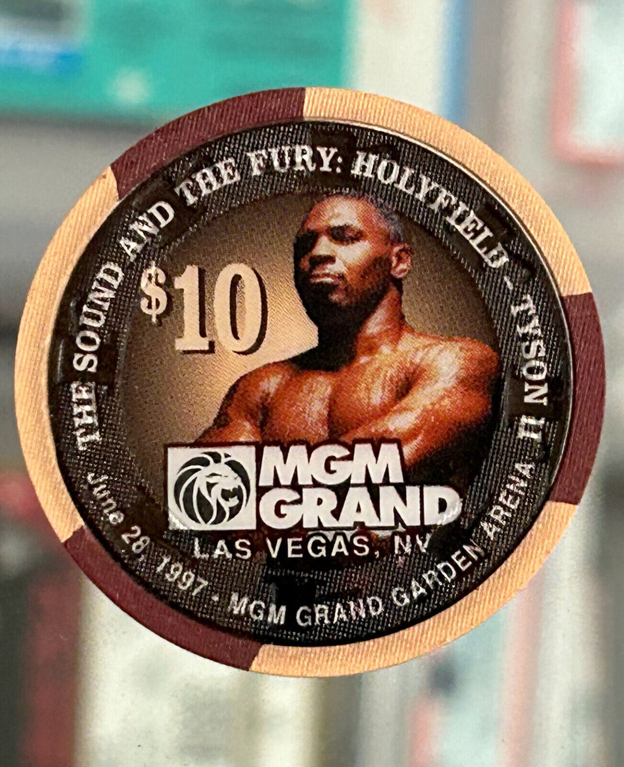 Mike Tyson vs Evander Holyfield Fight 1997 MGM Casino Chip RARE $10 ...