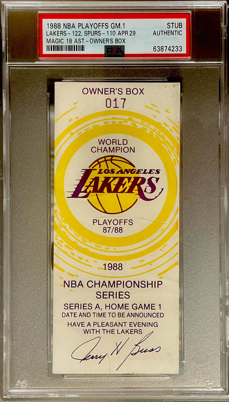 Lakers “Owners Box” Jerry Buss (PSA) Ticket 1988 Playoffs Championship ...
