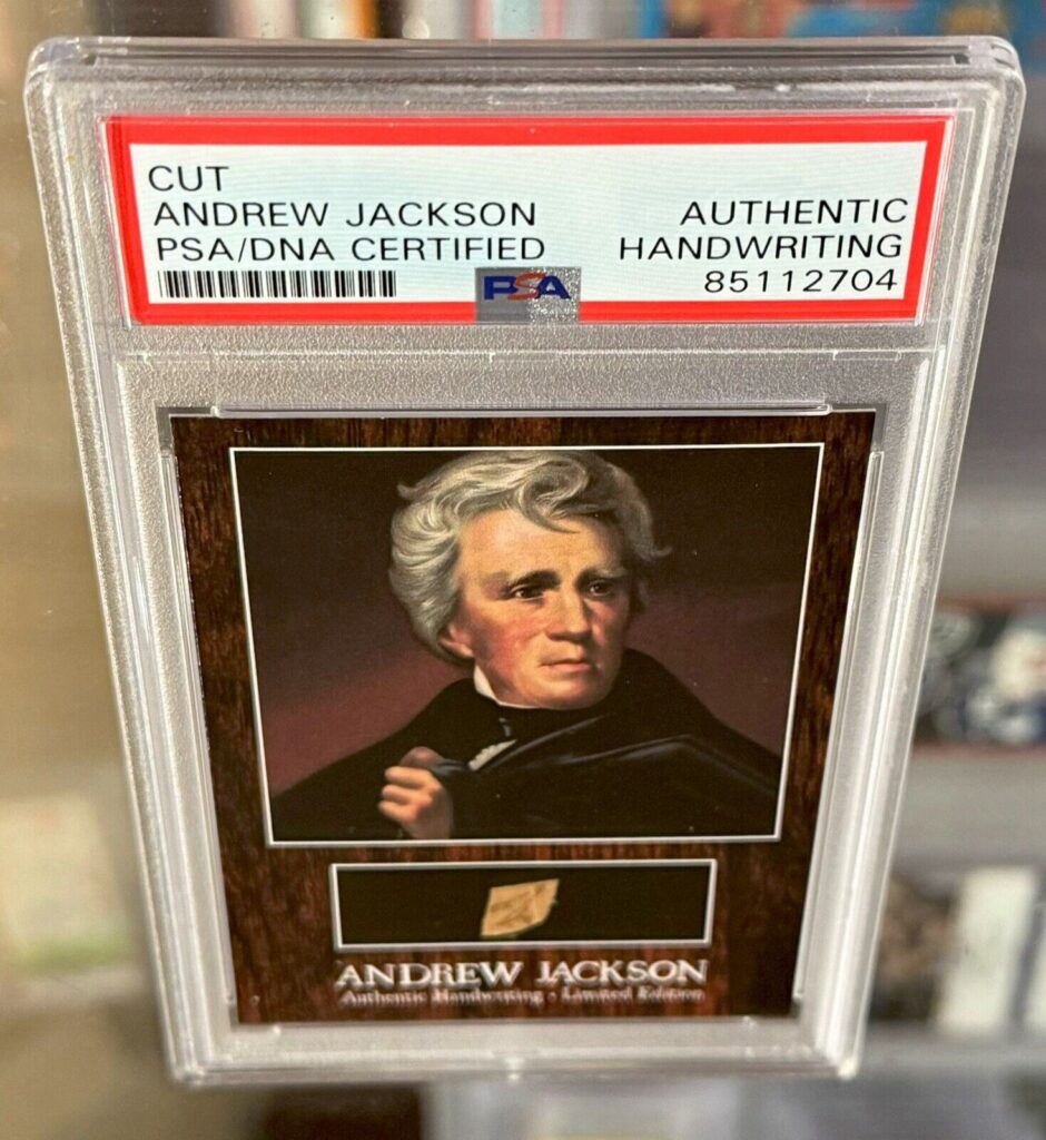 Andrew Jackson Authentic Handwriting (PSA/DNA) Certified Political Card ...