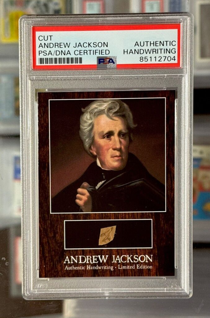 Andrew Jackson Authentic Handwriting (PSA/DNA) Certified Political Card ...