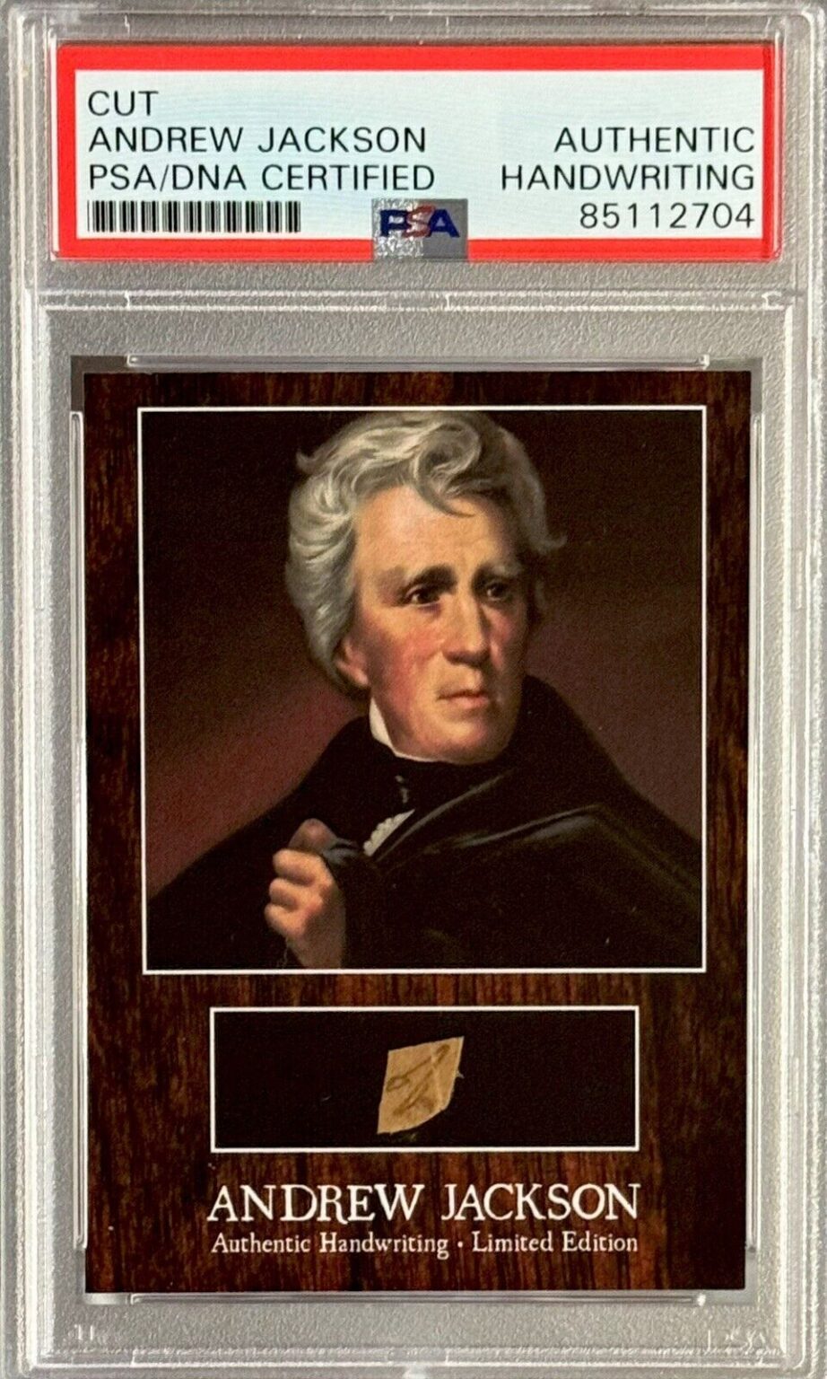 Andrew Jackson Authentic Handwriting (PSA/DNA) Certified Political Card ...
