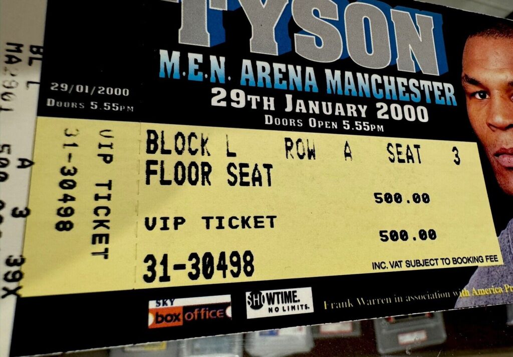Mike Tyson VIP Boxing Ticket (ROW A) Floor Seat vs Julius Francis / 2nd ...