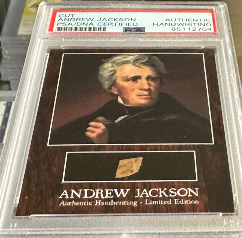 Andrew Jackson Authentic Handwriting (PSA/DNA) Certified Political Card ...