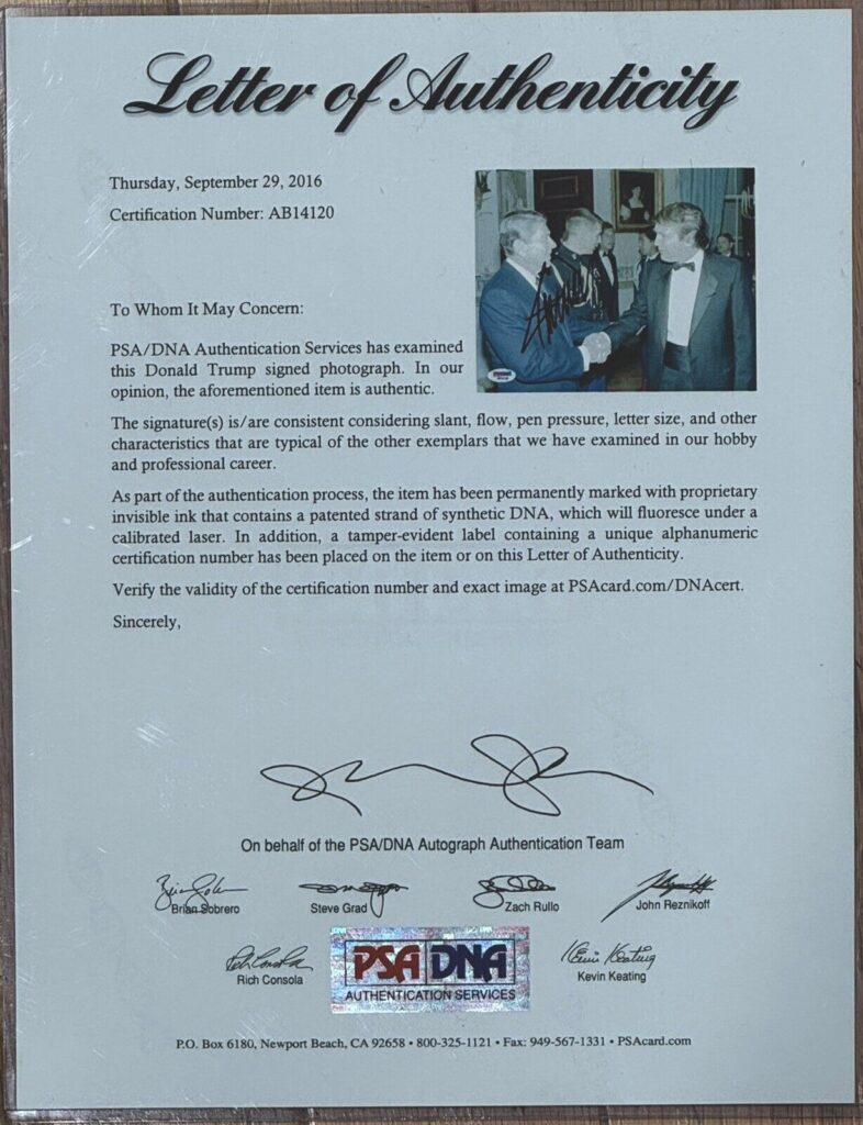 President Donald Trump & Ronald Reagan (PSA/DNA) Authenticated ...