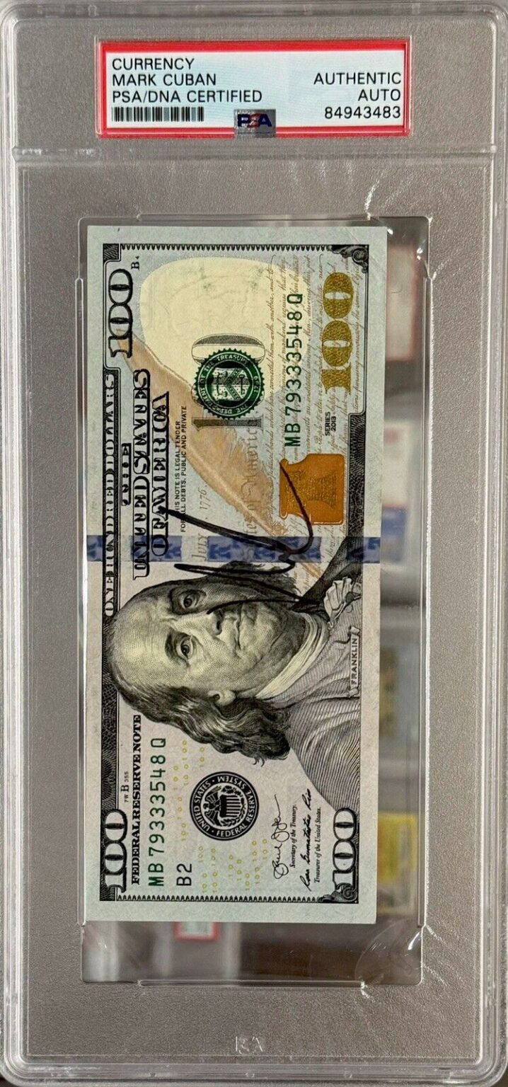 Mark Cuban Signed $100 Bill (PSA/DNA) Encapsulated Crispy Note ...