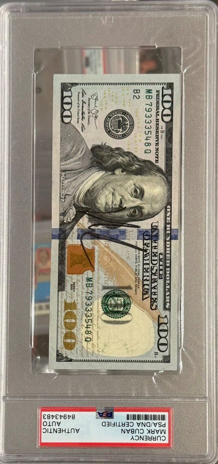Mark Cuban Signed $100 Bill (PSA/DNA) Encapsulated Crispy Note ...