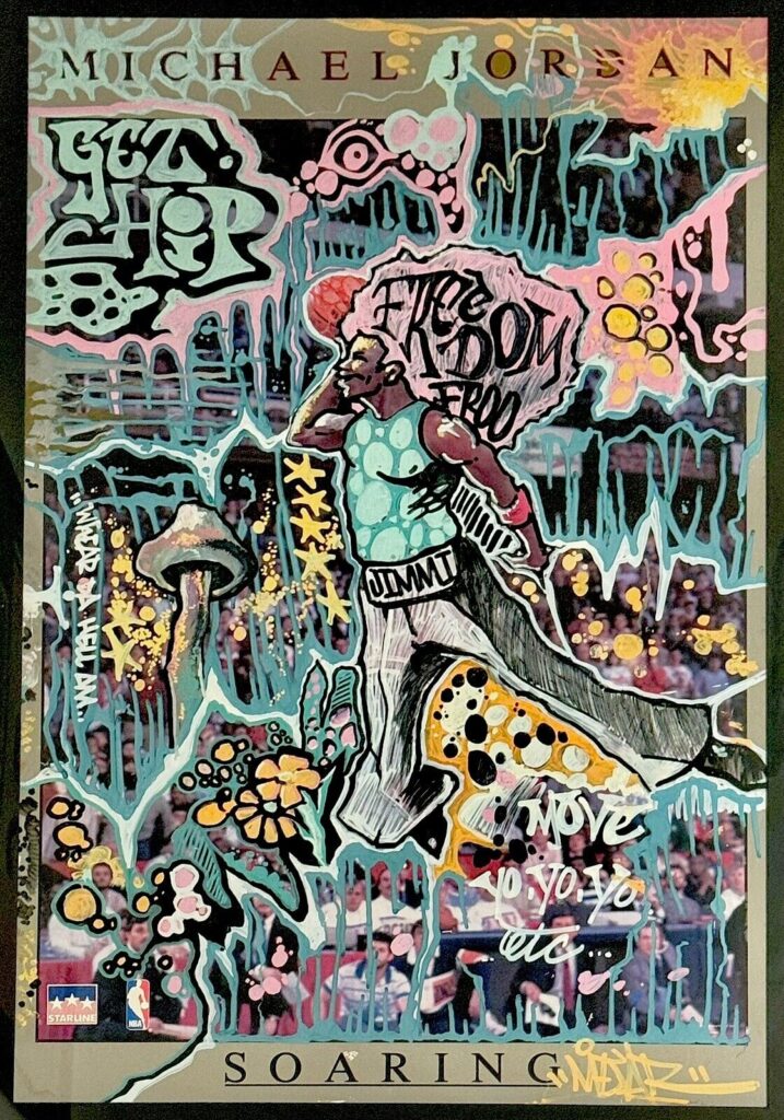 Michael Jordan on Mushrooms / Original Art by Mear One 1988 – Beverly ...