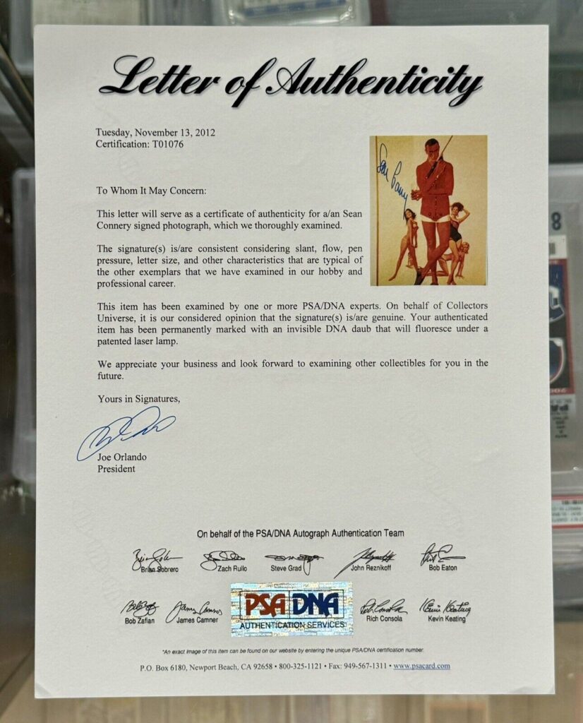 Sean Connery (PSA) Authenticated Autograph Iconic Photo of James Bond ...
