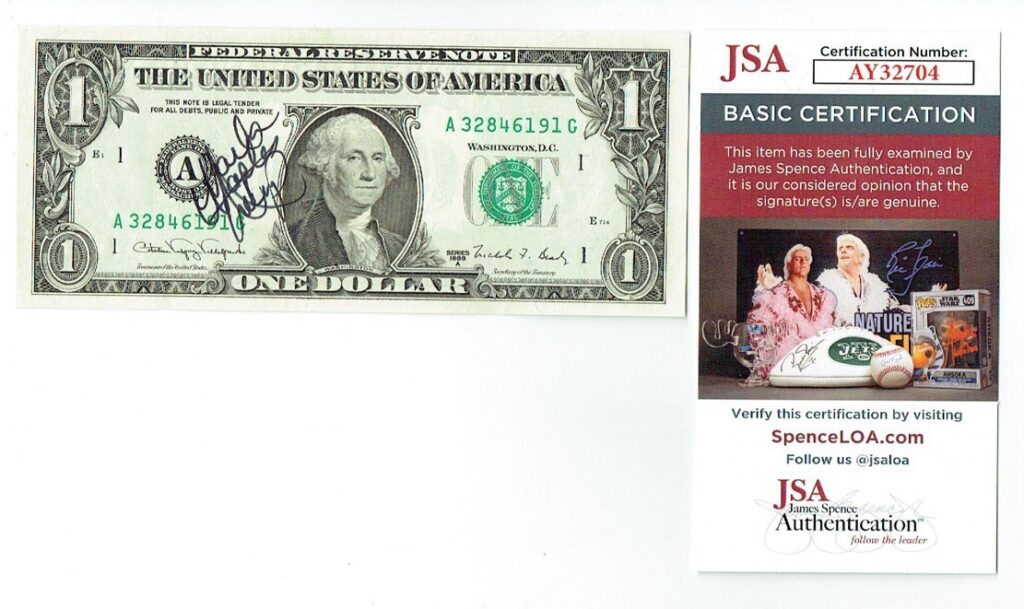 Donald Trump Ex Wife Autographed Marla Maples (JSA) Signed US Currency ...