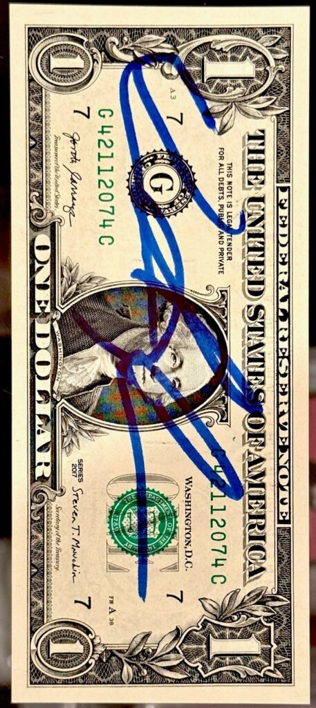 Dennis Rodman Signed Crispy Dollar Bill BAS Beckett Autograph – Beverly ...